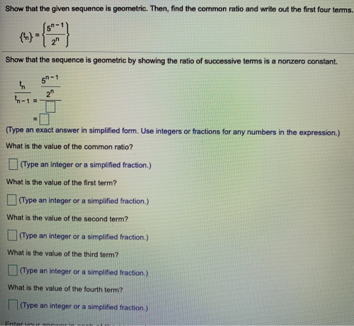 Solved Show that the given sequence is geometric. Then, find | Chegg.com