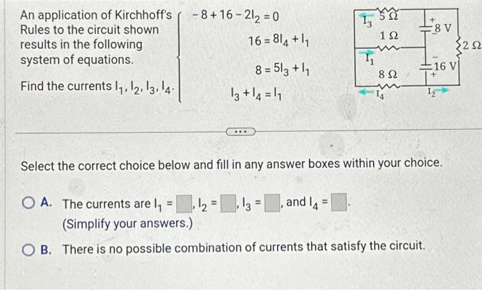 Solved An application of Kirchhoff's Rules to the circuit | Chegg.com