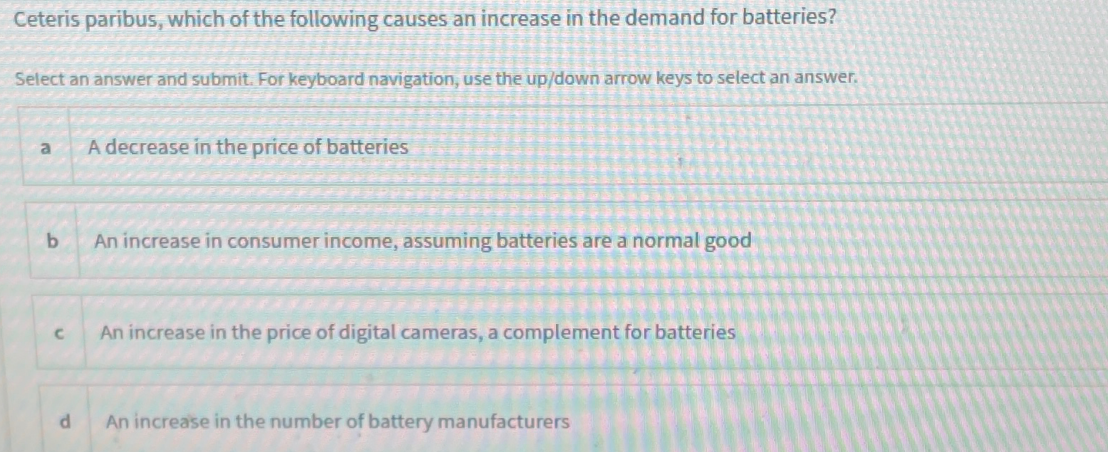 Solved Ceteris paribus, which of the following causes an | Chegg.com