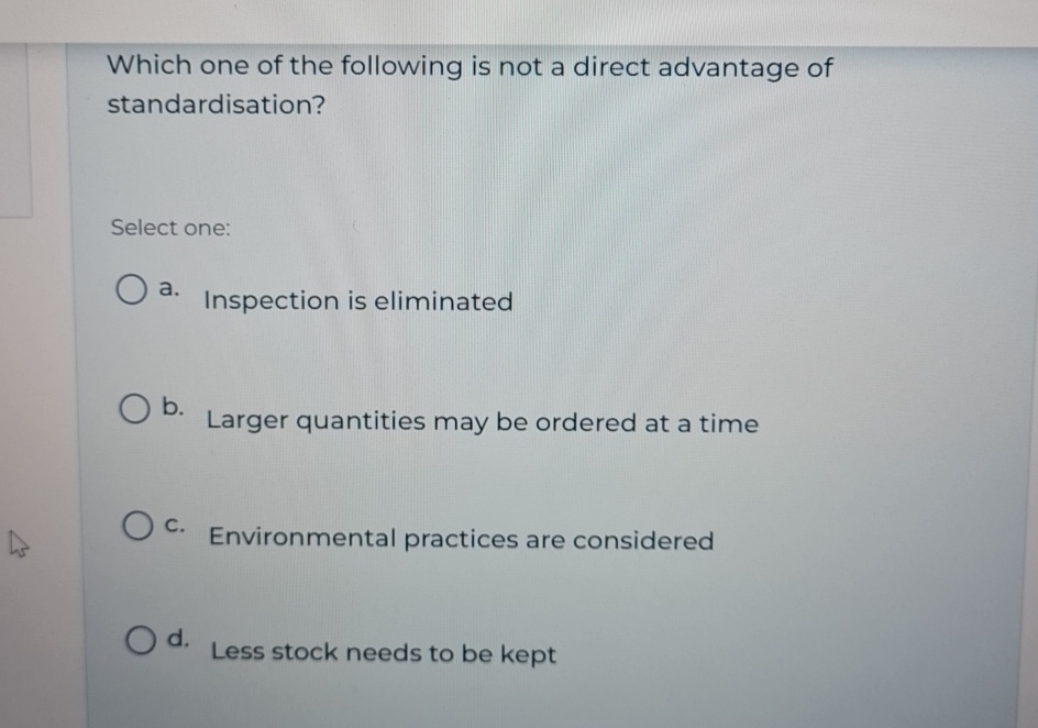 Solved Which one of the following is not a direct advantage | Chegg.com
