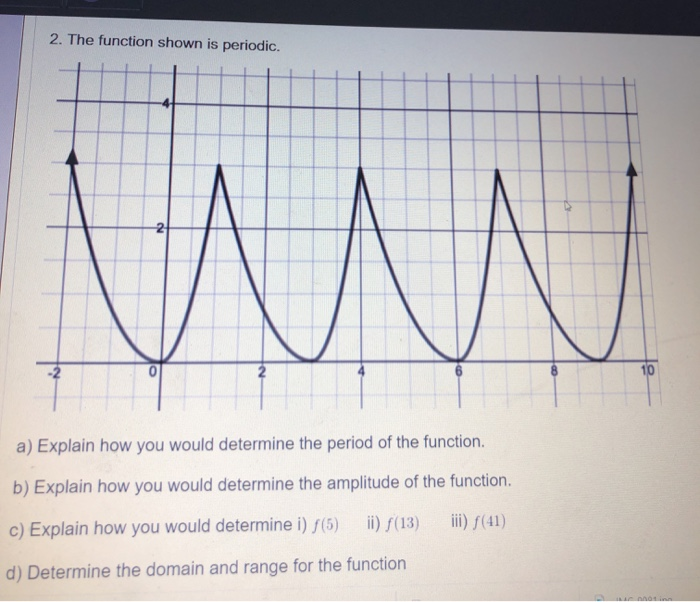 Solved 2. The function shown is periodic. 10 a) Explain how | Chegg.com