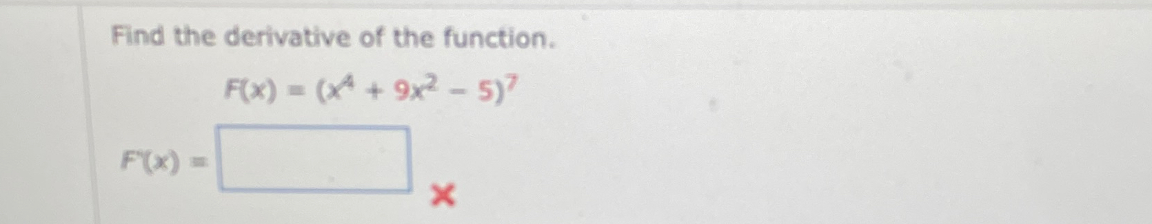 Solved Find the derivative of the | Chegg.com