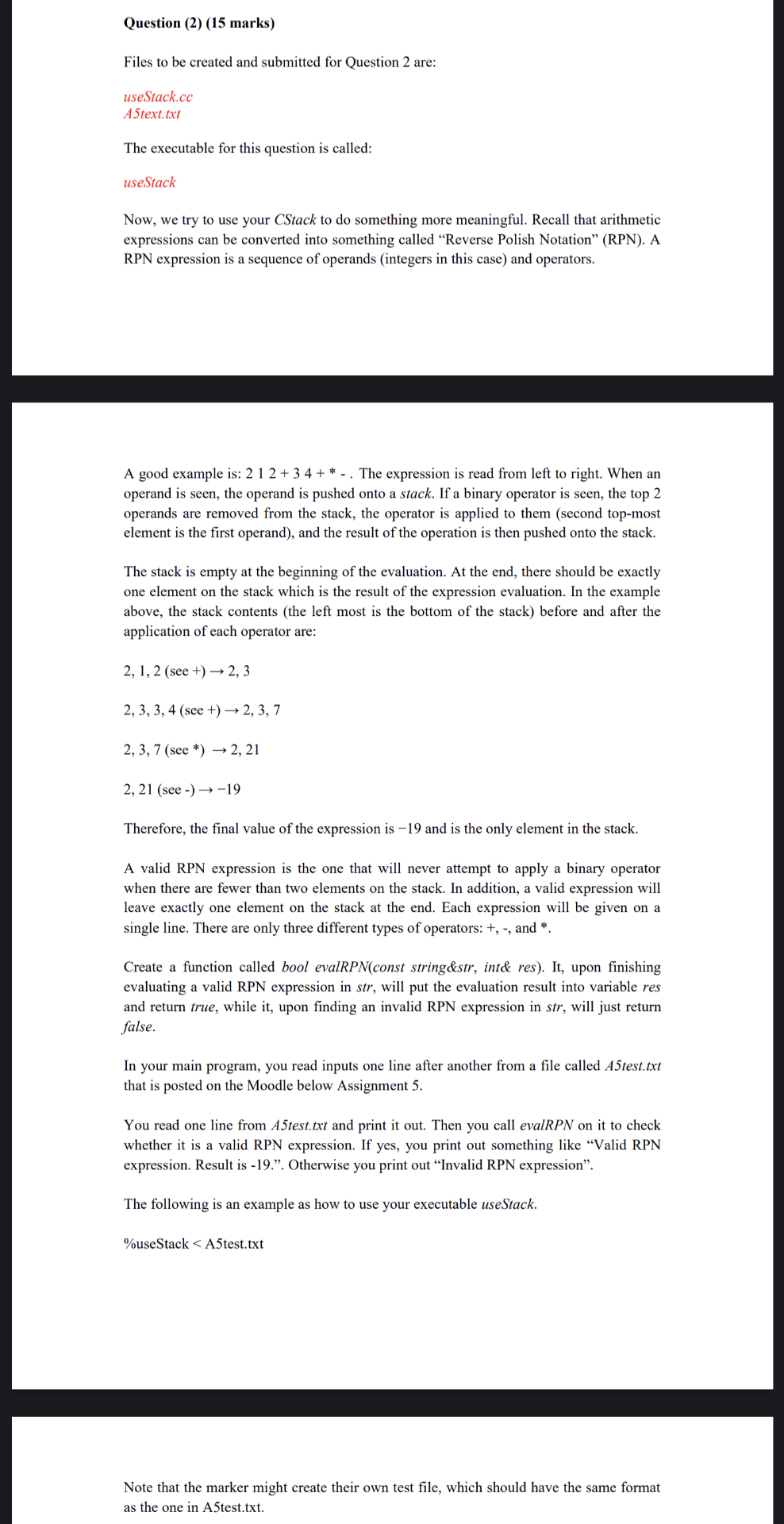 Solved Question (2) (15 marks) Files to be created and | Chegg.com