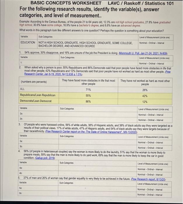 7a. Using the data from the class survey, construct a | Chegg.com