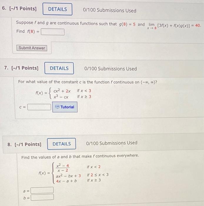 Solved Suppose f and g are continuous functions such that | Chegg.com