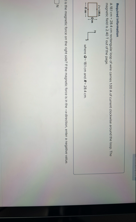 Required informationA 18.1cm×28.4cm ﻿rectangular loop | Chegg.com