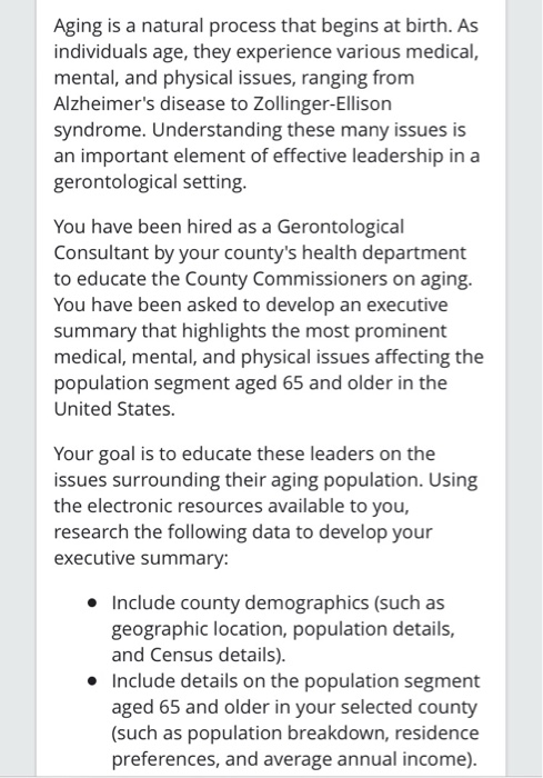 Solved Aging is a natural process that begins at birth. As | Chegg.com