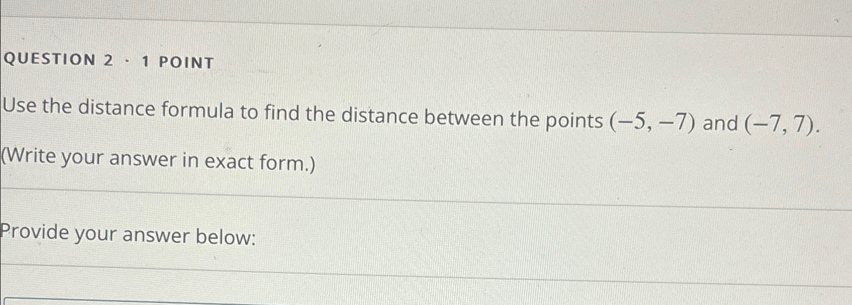 Solved Question 2 1 ﻿pointuse The Distance Formula To Find 4852