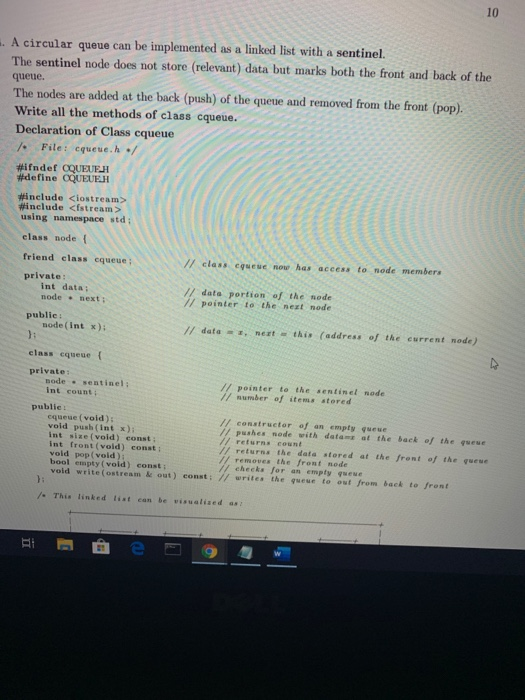 Solved A circular queue can be implemented as a linked list | Chegg.com