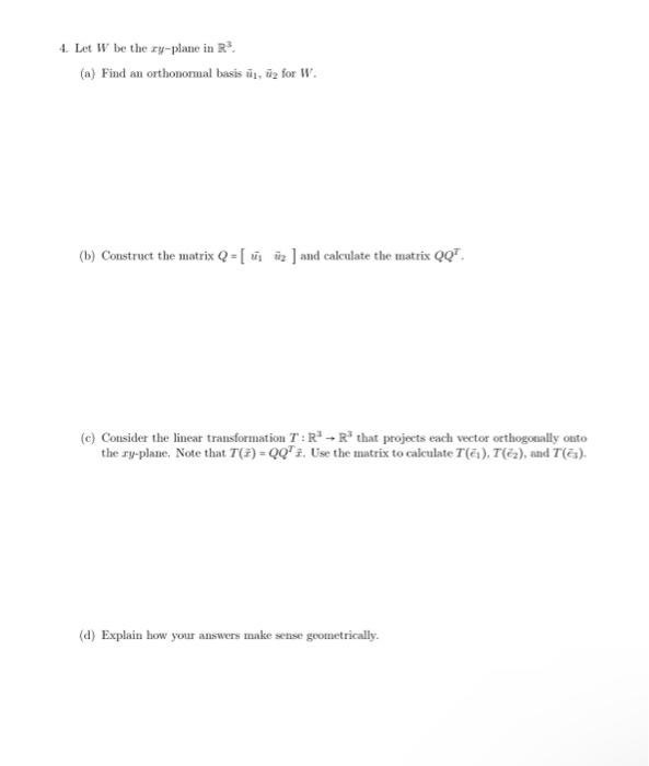 Solved (b) Construct the matrix Q=[u~1u~2] and calculate the | Chegg.com