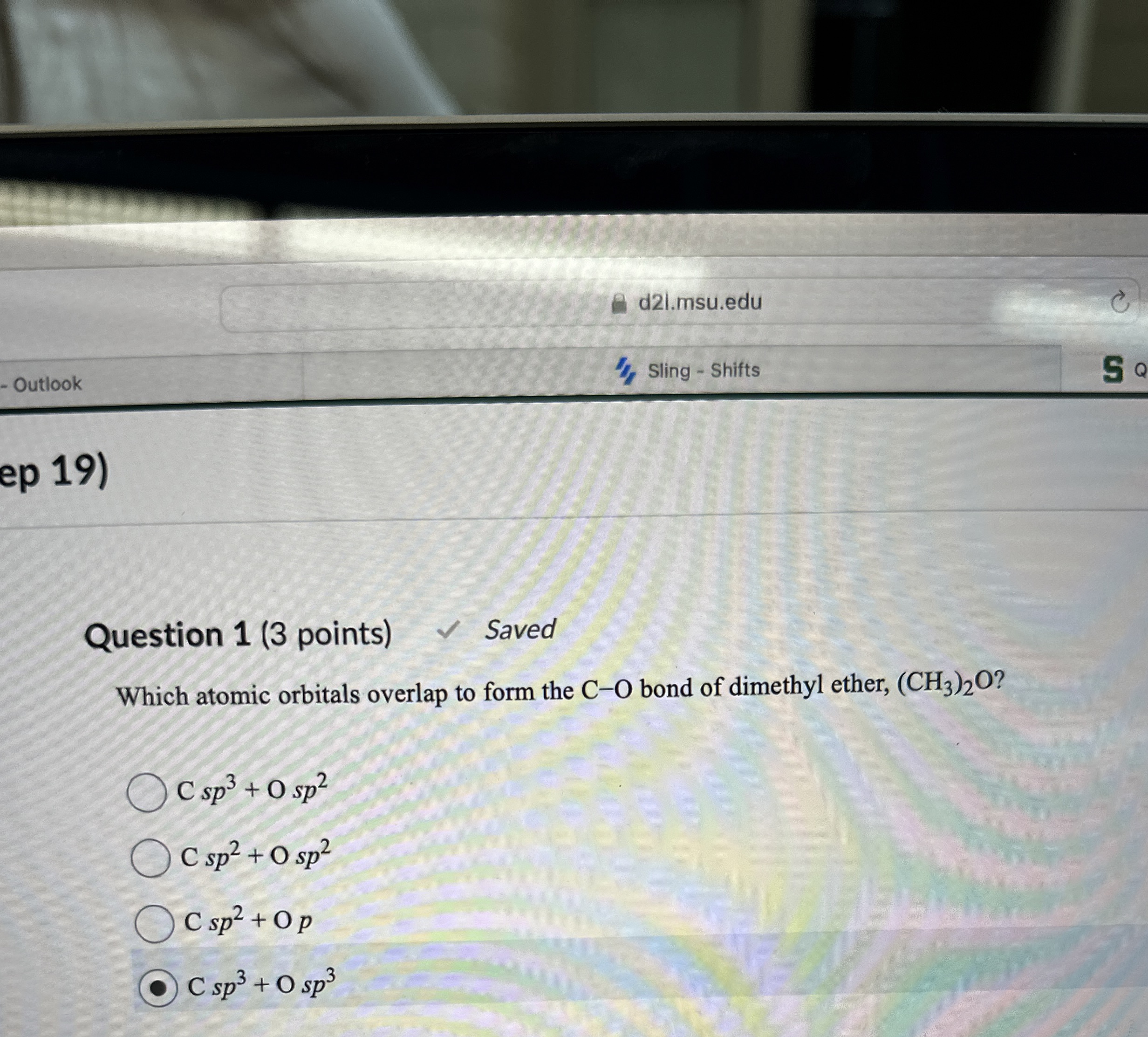 Solved Question 1 3 ﻿points Which Atomic Orbitals Overlap