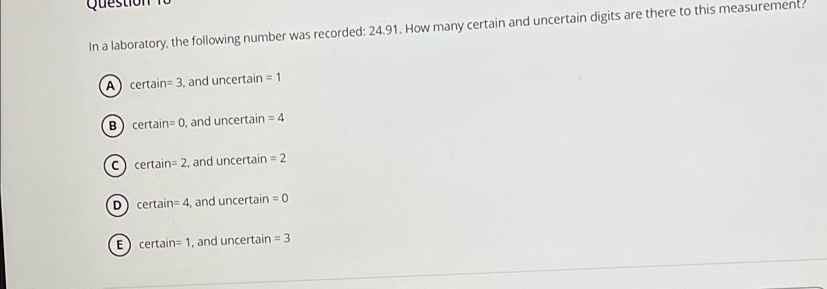 Solved In a laboratory, the following number was recorded: | Chegg.com
