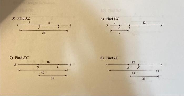 Solved The segment addition postulate: find the length | Chegg.com