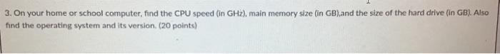 Solved 3. On your home or school computer, find the CPU | Chegg.com