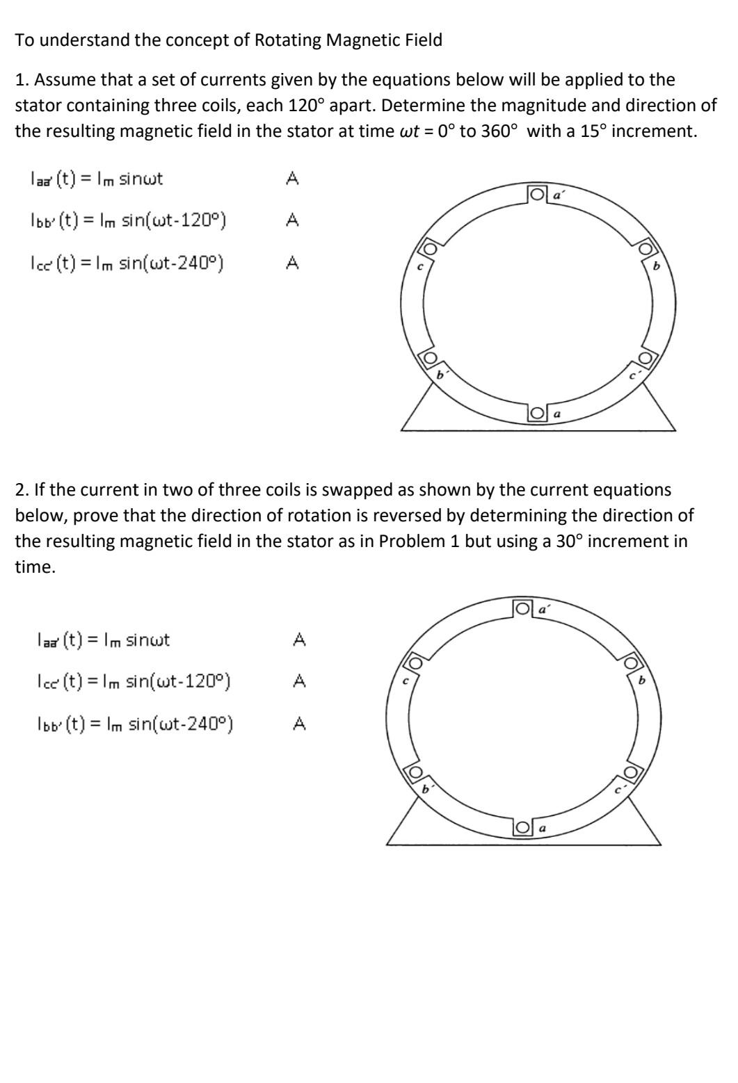 Solved To understand the concept of Rotating Magnetic Field | Chegg.com