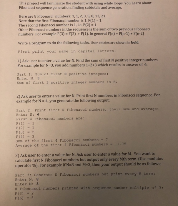Solved This project will familiarize the student with using | Chegg.com