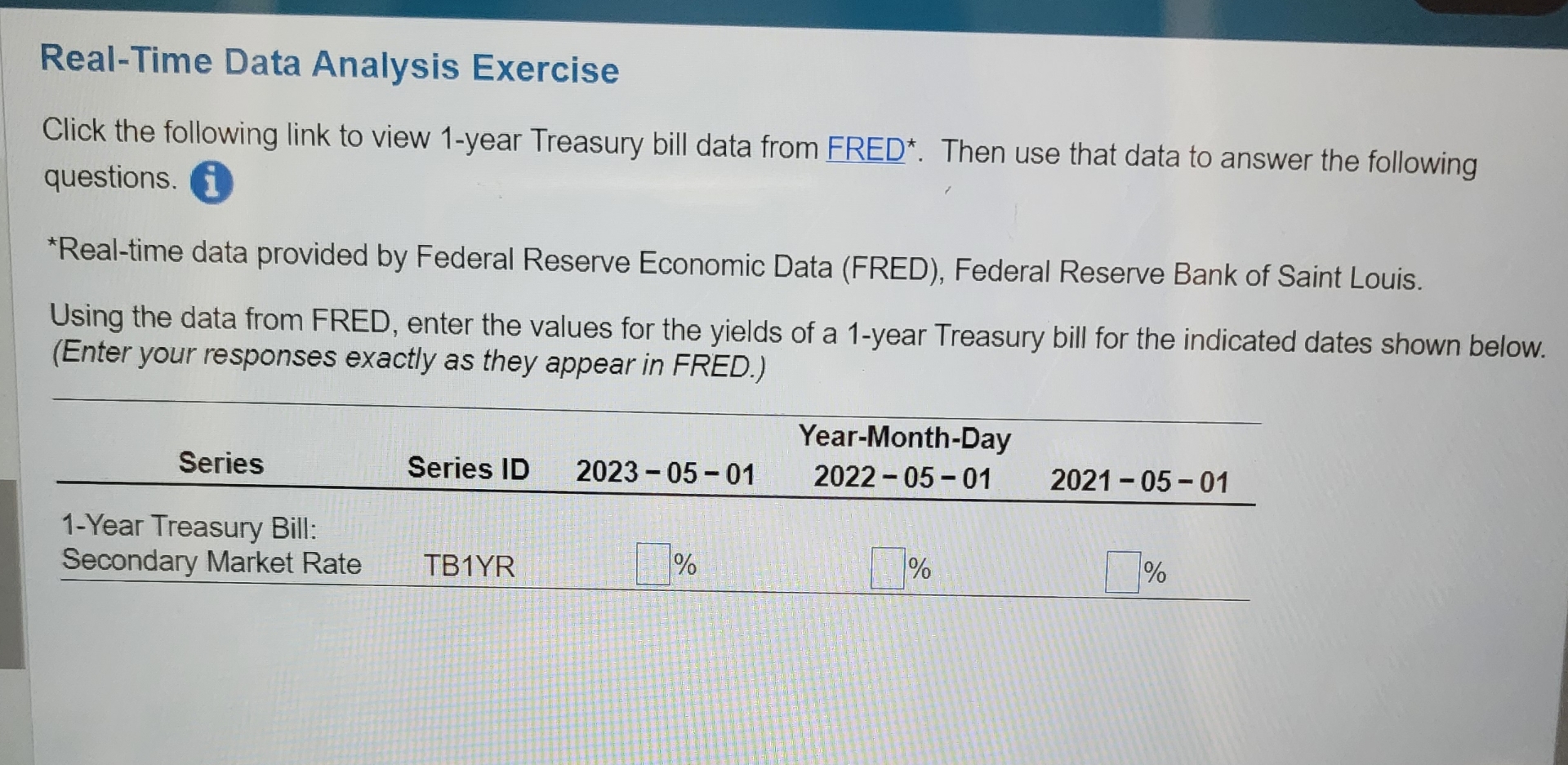 Real-Time Data Analysis ExerciseClick the following | Chegg.com