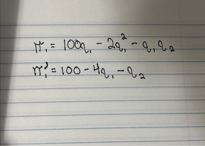 Solved In the photo is a profit function and its derivative. | Chegg.com