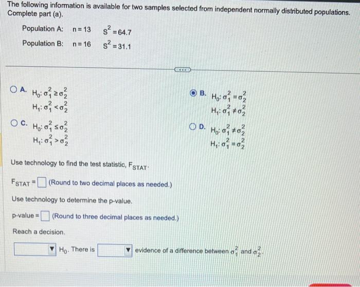 Solved The following information is available for two | Chegg.com