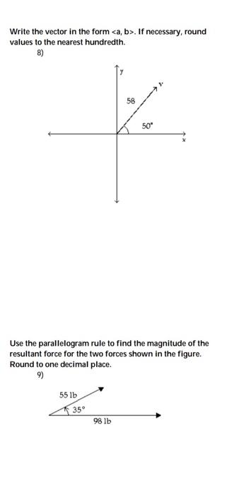 Solved Write the vector in the form \\( \\langle a, | Chegg.com