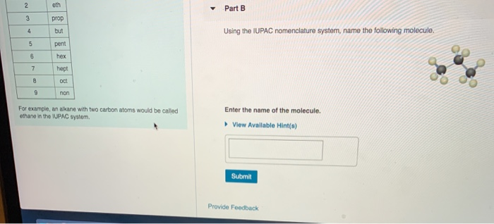 Solved 2 Part B prop Using the IUPAC nomenclature system, | Chegg.com