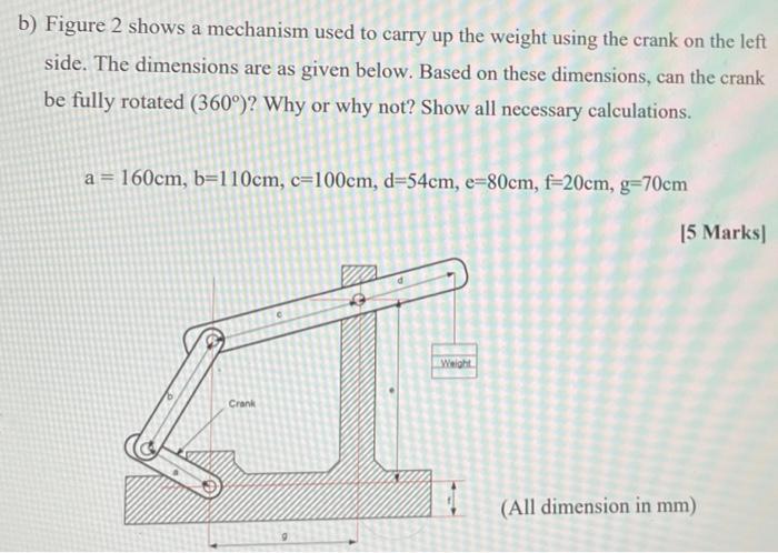 Solved b) Figure 2 shows a mechanism used to carry up the | Chegg.com