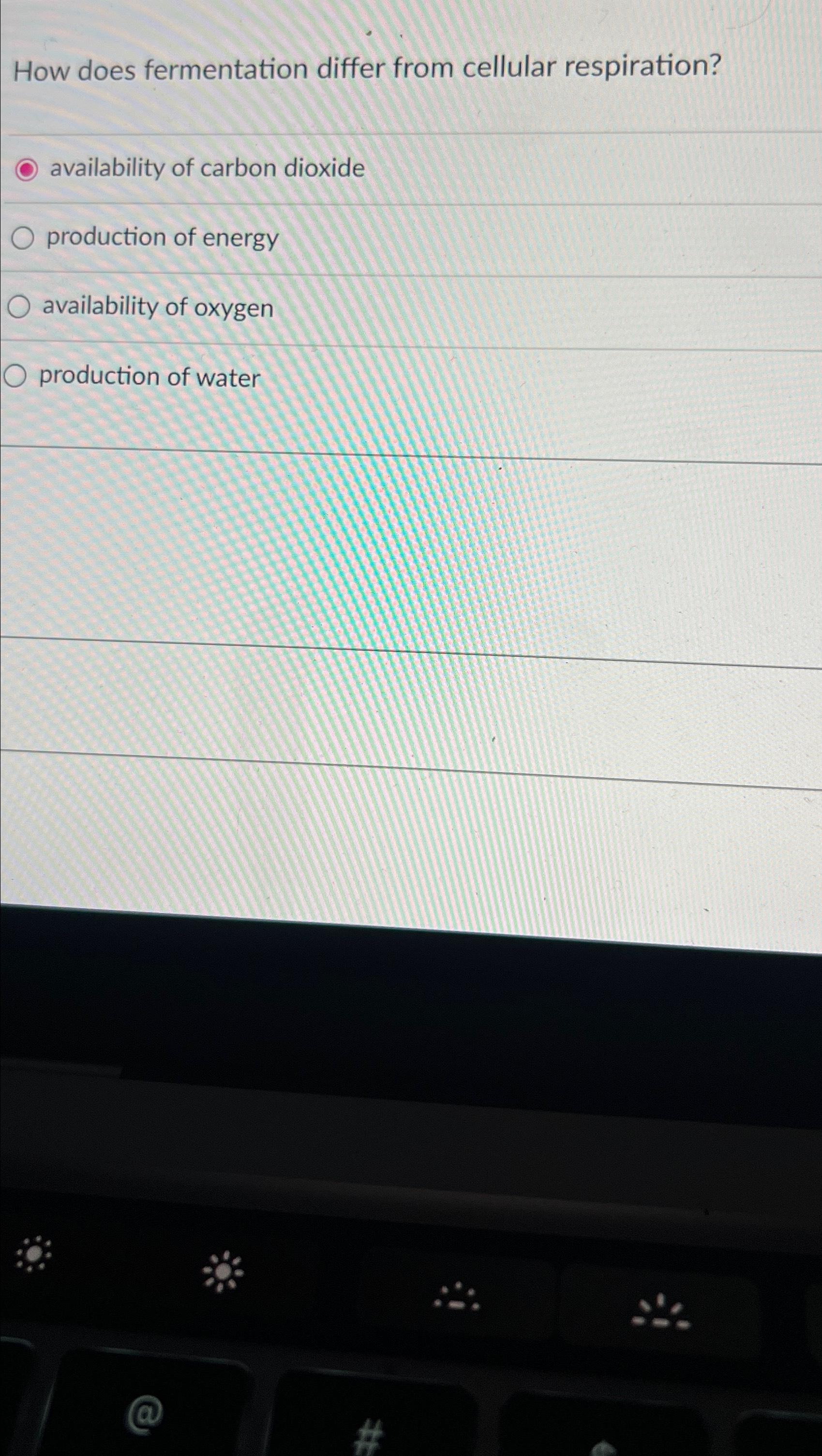 Solved How does fermentation differ from cellular | Chegg.com