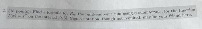 1. (10 points): Find R3, the right-endpoint sum using | Chegg.com
