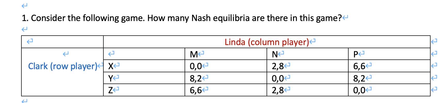 Solved Consider the following game. How many Nash equilibria | Chegg.com