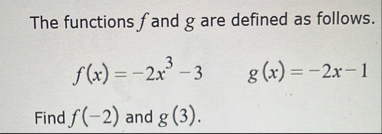 Solved The functions f ﻿and g ﻿are defined as | Chegg.com