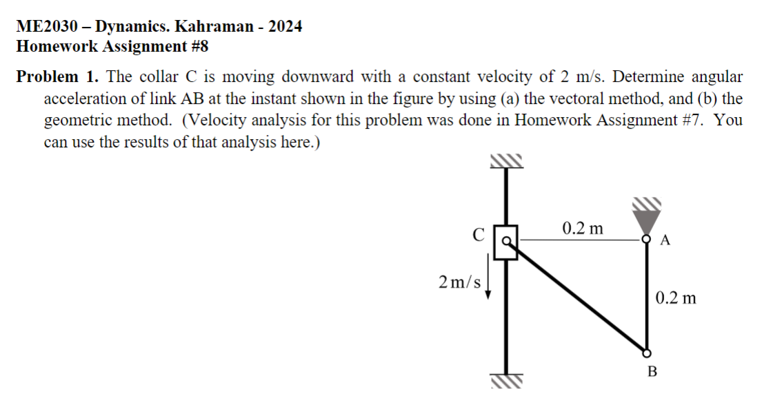 Solved Homework Assignment #8Problem 1. ﻿The collar C ﻿is | Chegg.com
