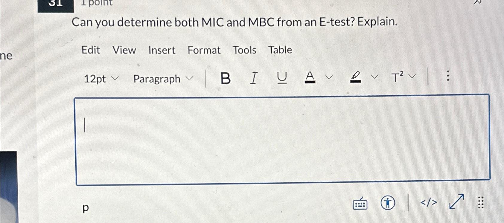 Solved Can you determine both MIC and MBC ﻿from an E-test? | Chegg.com