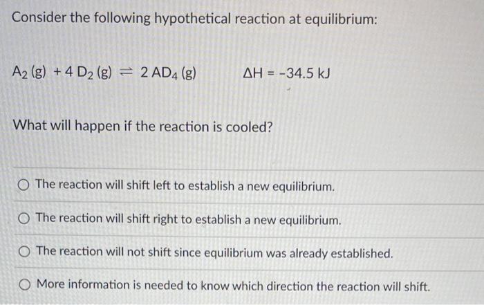 Solved Consider the following hypothetical reaction at | Chegg.com