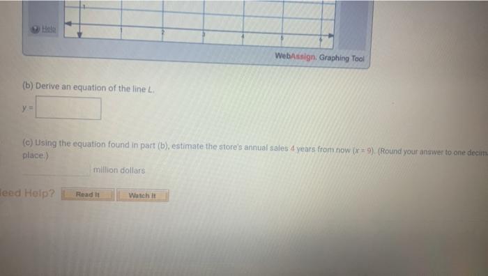 Solved WebAssign. Graphing Tool (b) Derive an equation of | Chegg.com