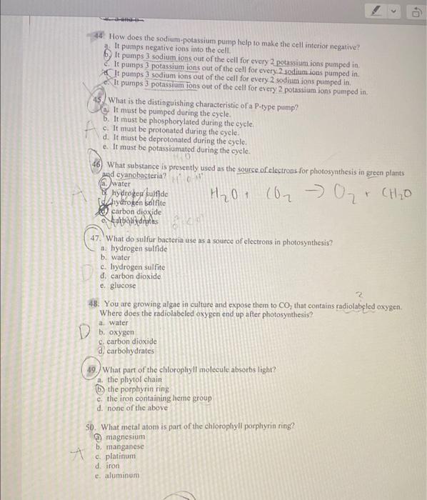 Solved Cell biology exam -- Please answer all questions so I | Chegg.com