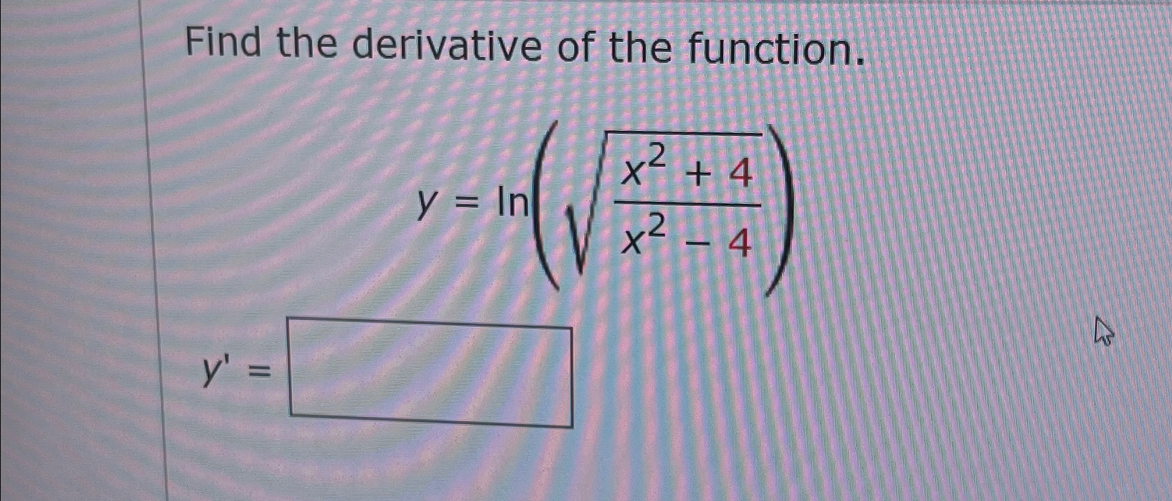Solved Find the derivative of the | Chegg.com
