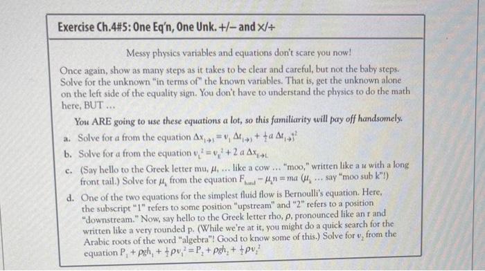Messy physics variables and equations don't scare you | Chegg.com