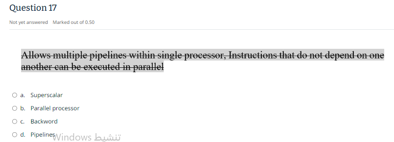 Solved Allows multiple pipelines within single processor, | Chegg.com
