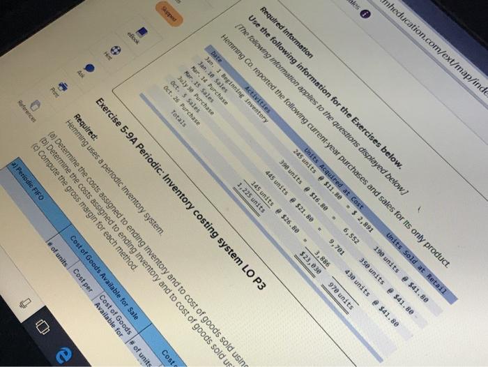 Solved mheducation.com/ext/map/inde Units Sold at Retail Use | Chegg.com