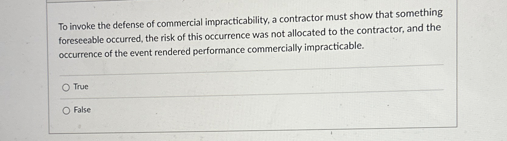 Solved To Invoke The Defense Of Commercial Impracticability