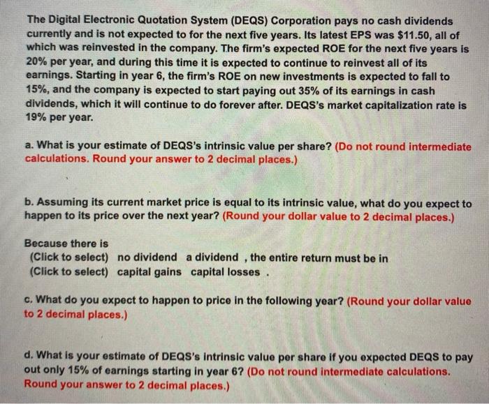 Solved The Digital Electronic Quotation System (DEQS) | Chegg.com