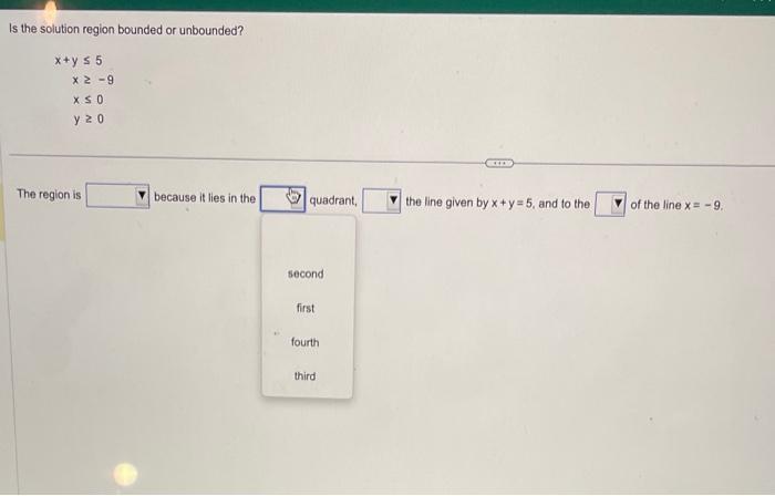 Solved Is the solution region bounded or unbounded? | Chegg.com