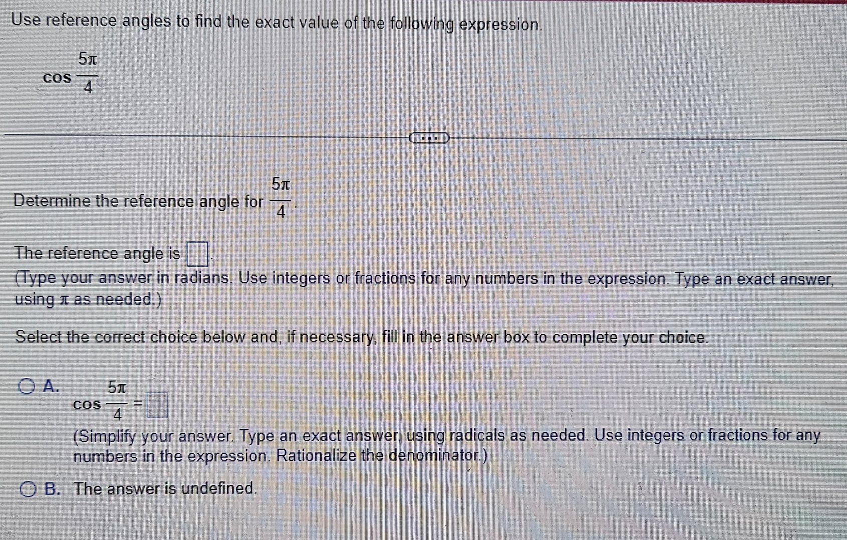 Solved Use reference angles to find the exact value of the | Chegg.com