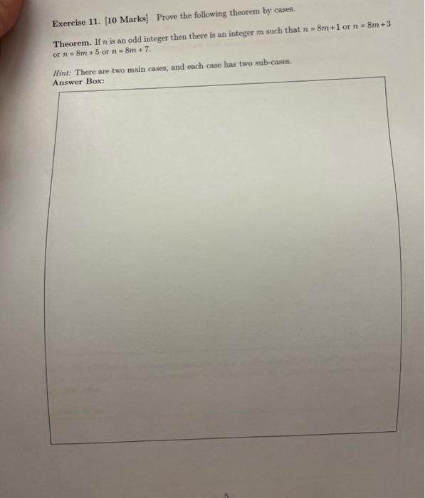 Solved Exercise 11. [10 Marks] Prove the following theorem | Chegg.com