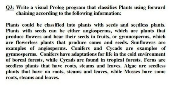 Solved Q3: Write a visual Prolog program that classifies | Chegg.com