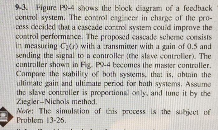 Solved 9-3. Figure P9-4 shows the block diagram of a | Chegg.com