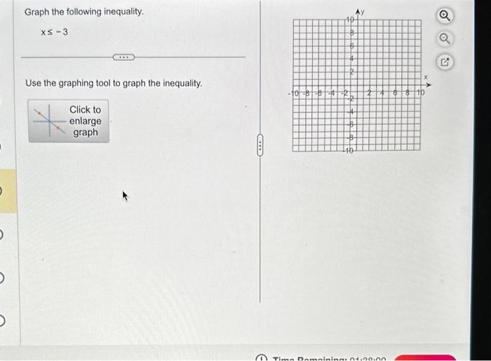 Solved Graph the following inequality. x≤−3 Use the graphing | Chegg.com