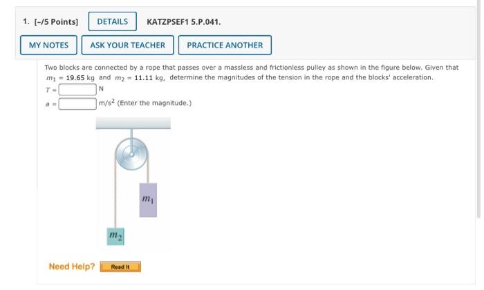 Solved 1. (-15 Points) DETAILS KATZPSEF1 5.P.041. MY NOTES | Chegg.com Solved 1. (-15 Points) DETAILS KATZPSEF1 5.P.041. MY NOTES | Chegg.com