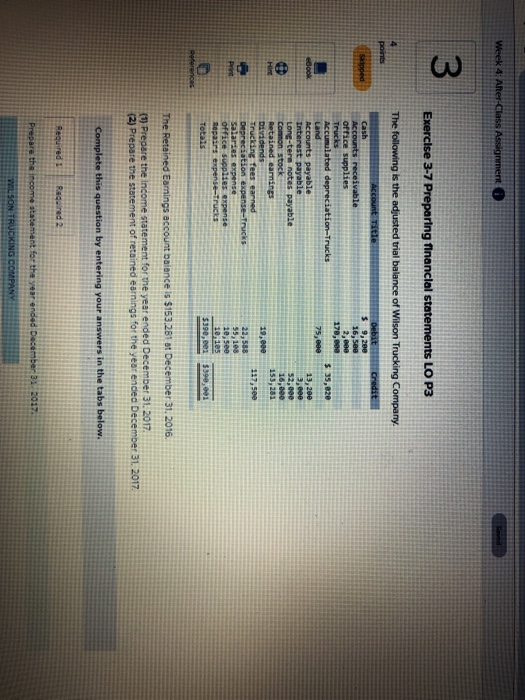 Solved Week 4: After-Class Assignment w Exercise 3-7 | Chegg.com
