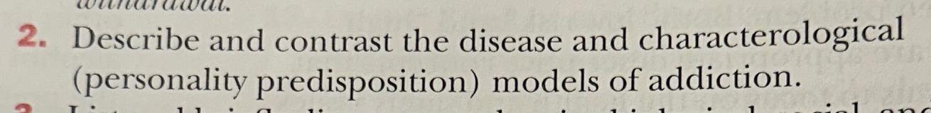 Solved Describe and contrast the disease and | Chegg.com
